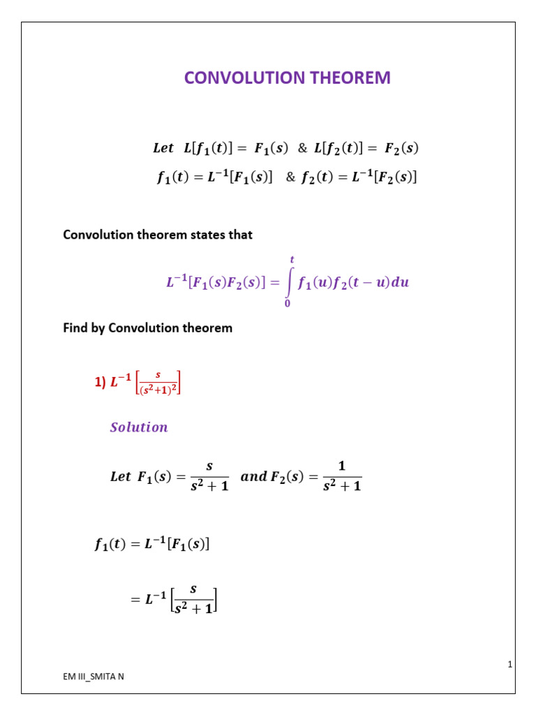 Convolution Theorem | PDF | Fourier Analysis | Harmonic Analysis
