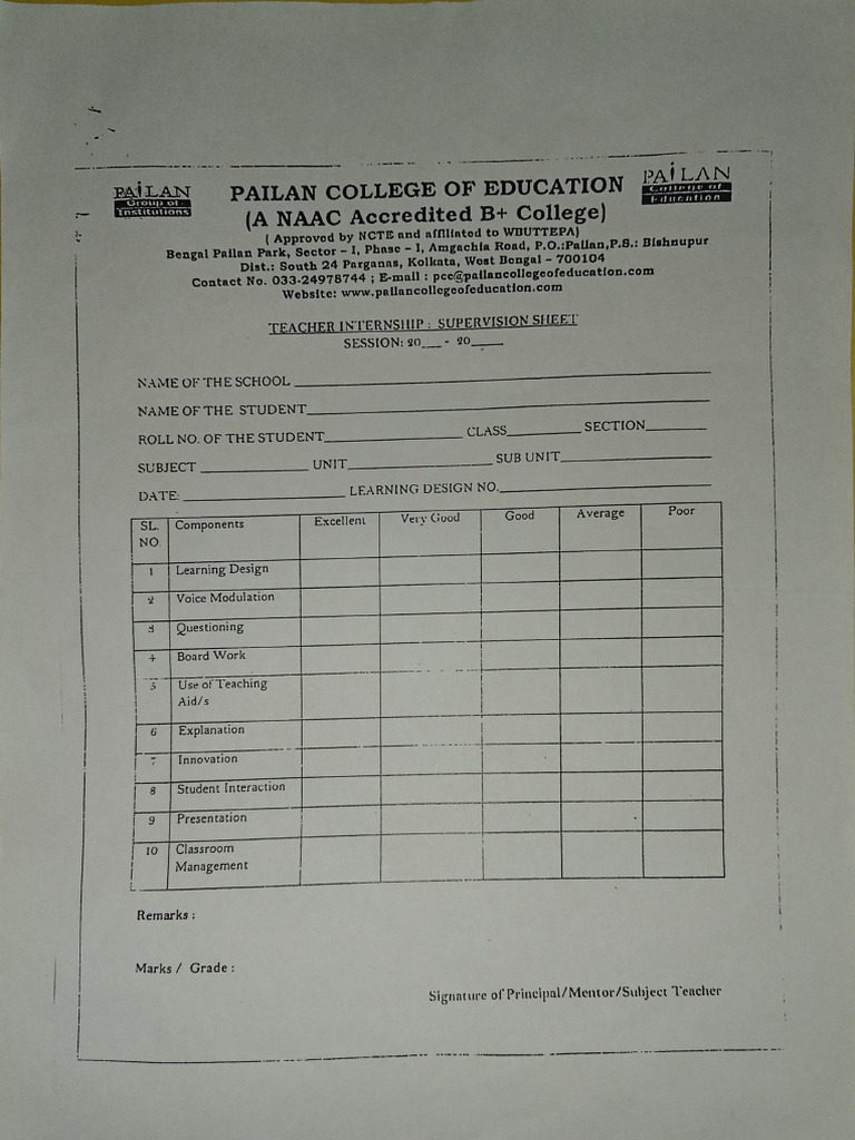 Observation Sheet | PDF