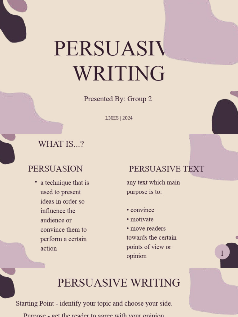 Persuasive Writing | PDF