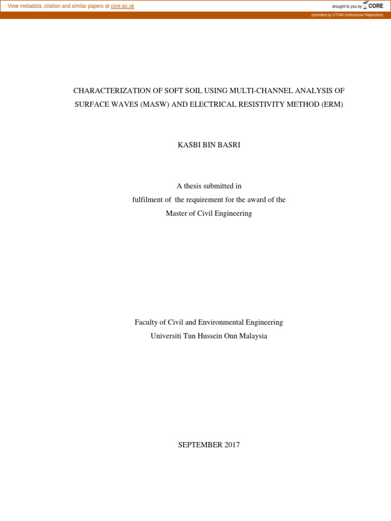 Soft Soil Characterization via MASW & ERM | PDF | Wetland | Geotechnical Engineering