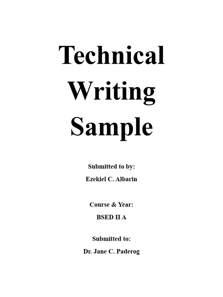 Technical Writing Sample | PDF Technical Writing Sample | PDF