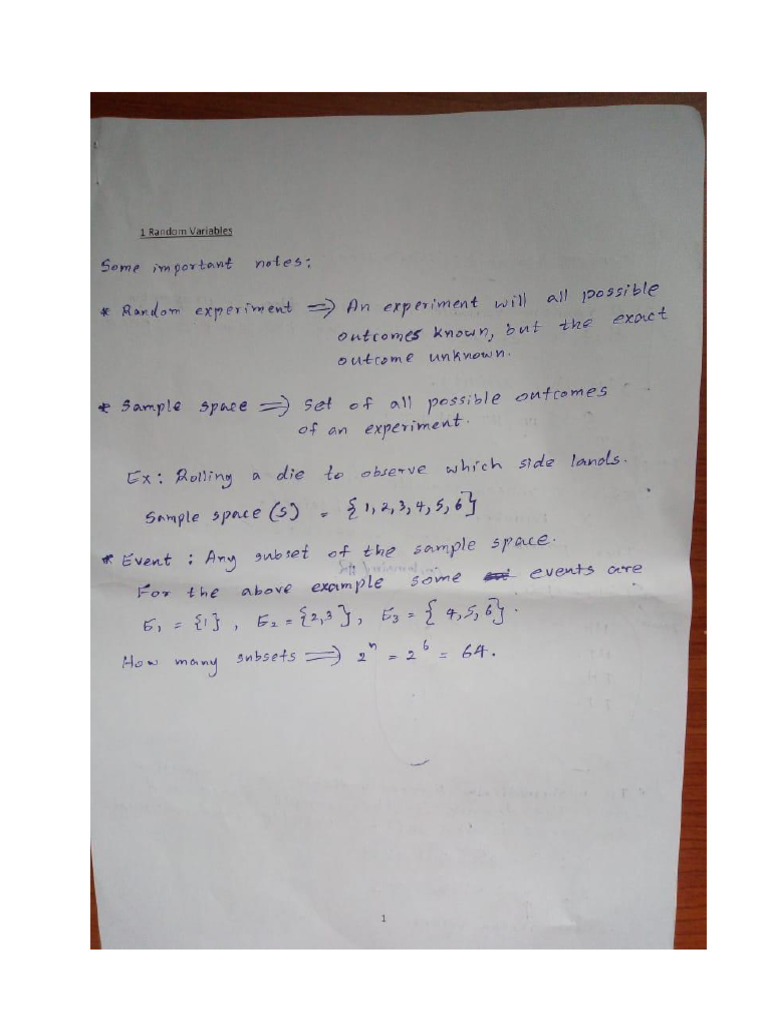 1) Random Variable | PDF