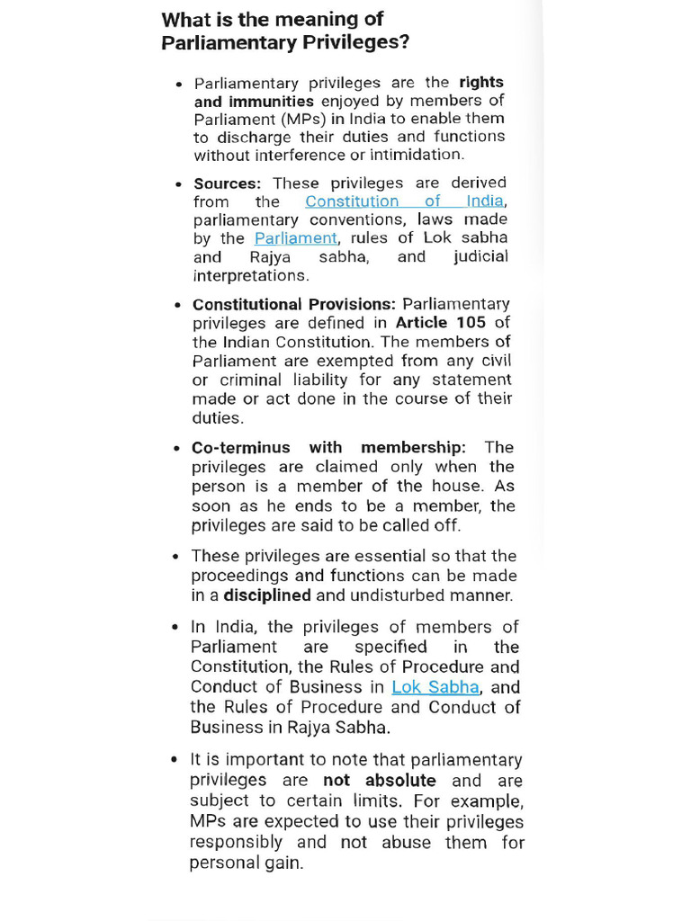 Parliamentary Privilege | PDF