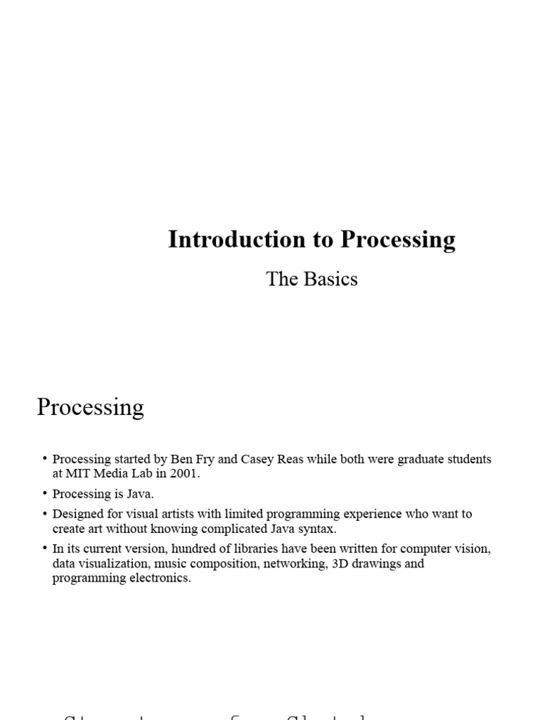 Introduction to Processing Basics | PDF | Software | Software Development