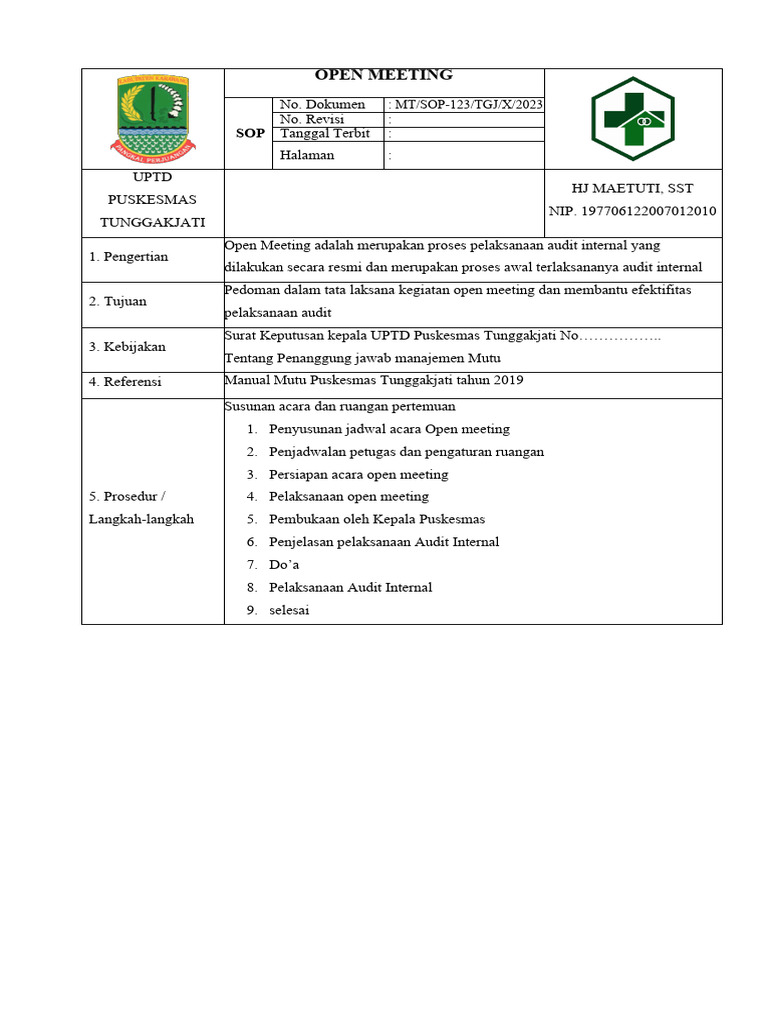 30 Sop Open Meeting | PDF