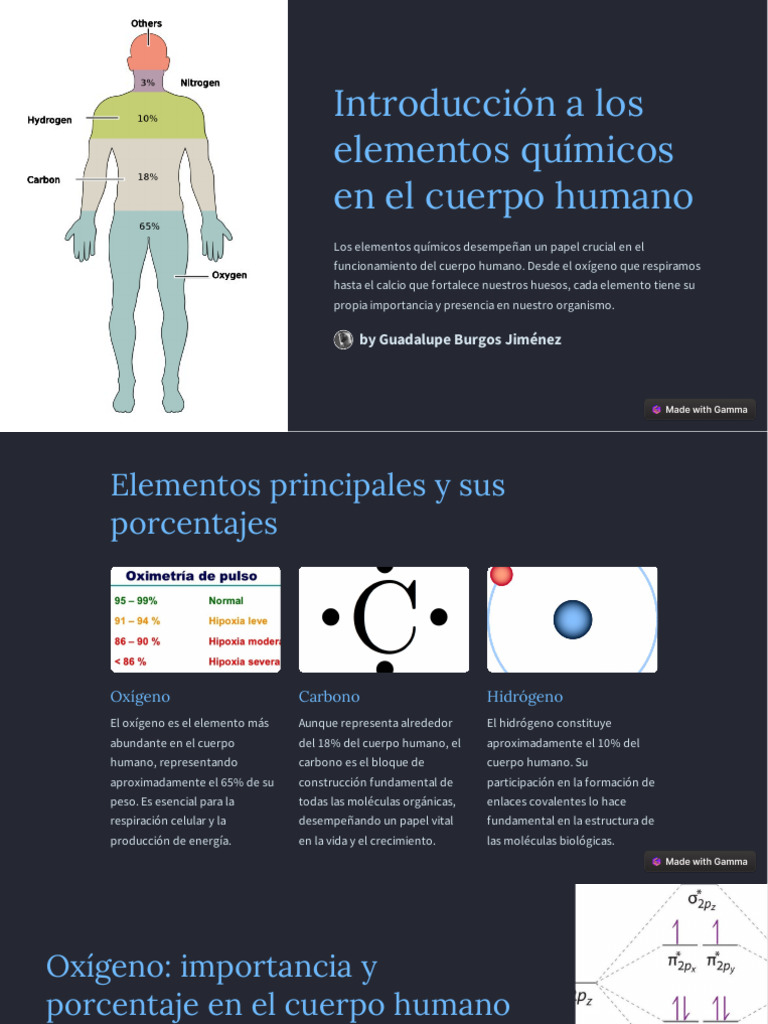 Introduccion A Los Elementos Quimicos en El Cuerpo Humano | PDF