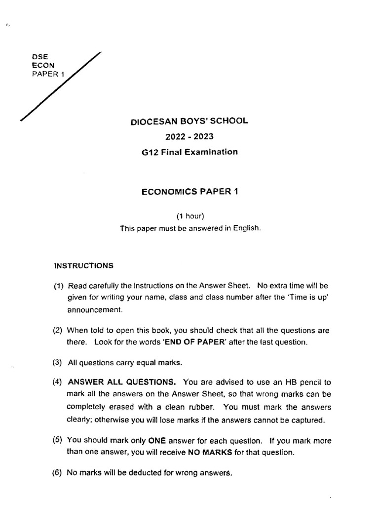 DBS - 2022 - Econ - Max Chu | PDF