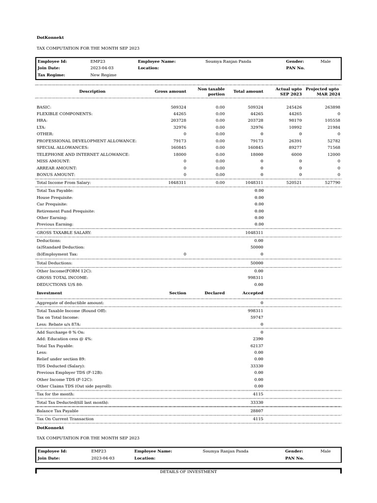 EMP23 Tax Sheet Report202311152219 | PDF | Employee Benefits | Taxes