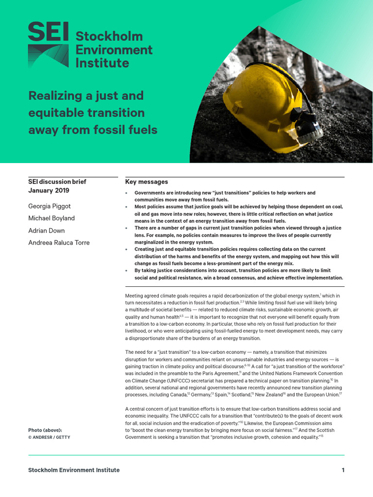 Piggot Realizingequitabletransition 2019 | PDF | Low Carbon Economy ...