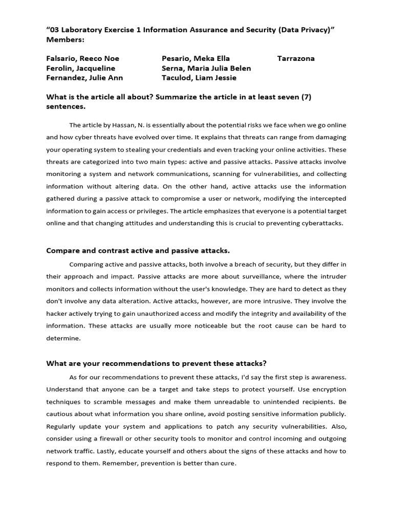 03 Laboratory Exercise 1 | PDF | Computer Security | Security