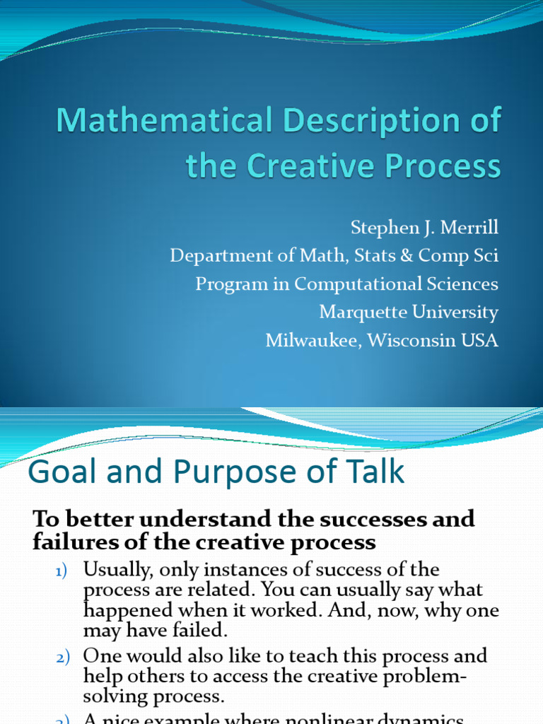 Mathematical Description of The Creative Process | PDF | Creativity | Mathematics