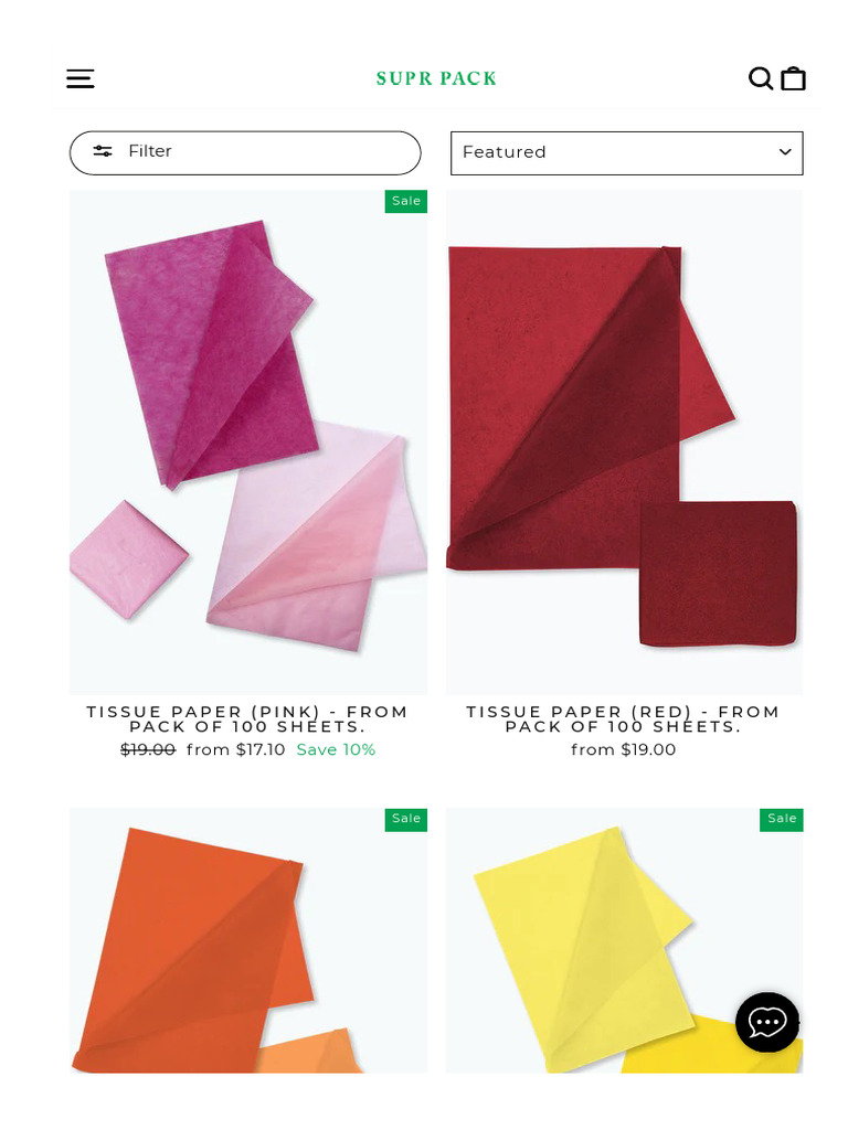 Supr Pack's Stock Tissue Paper - Eco-Friendly and Colorful. | PDF