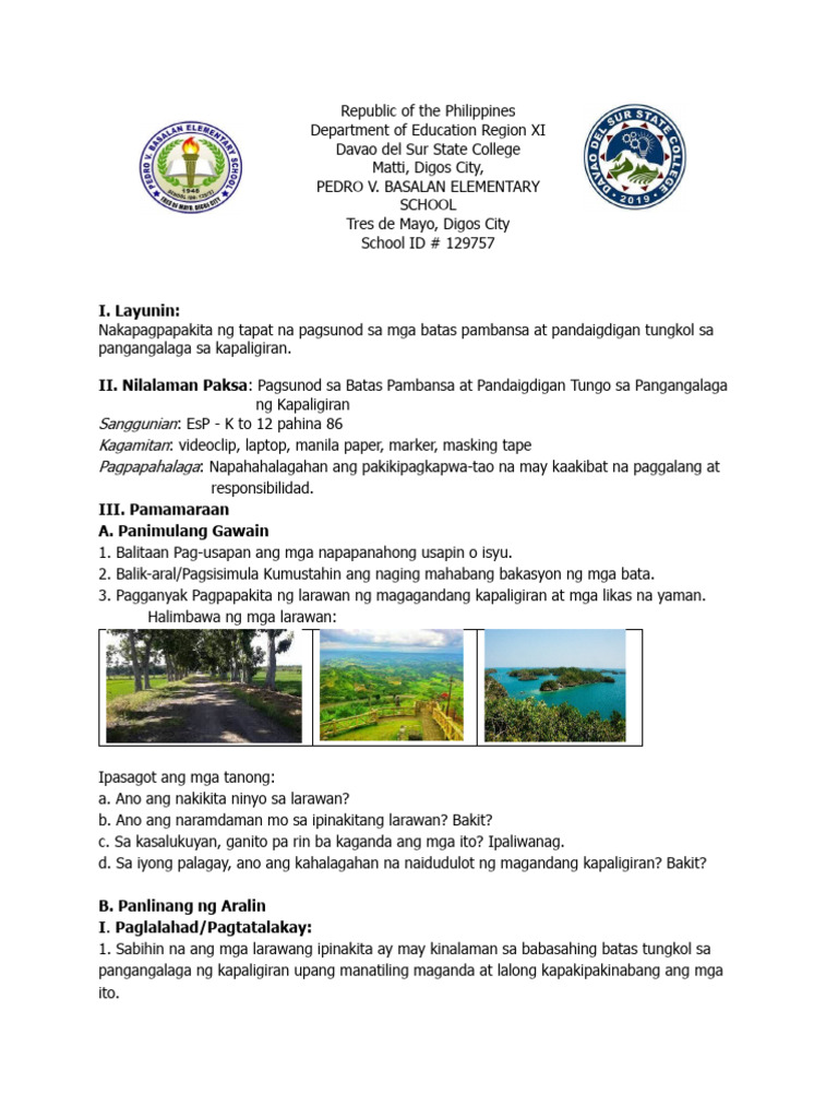 Esp Lesson Plan | PDF