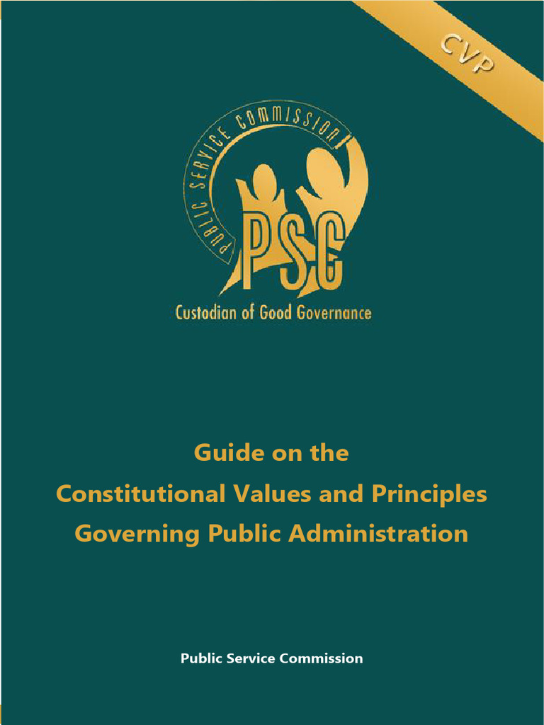 PSC Guide On The Constitutional Values and Principles Governing Public ...