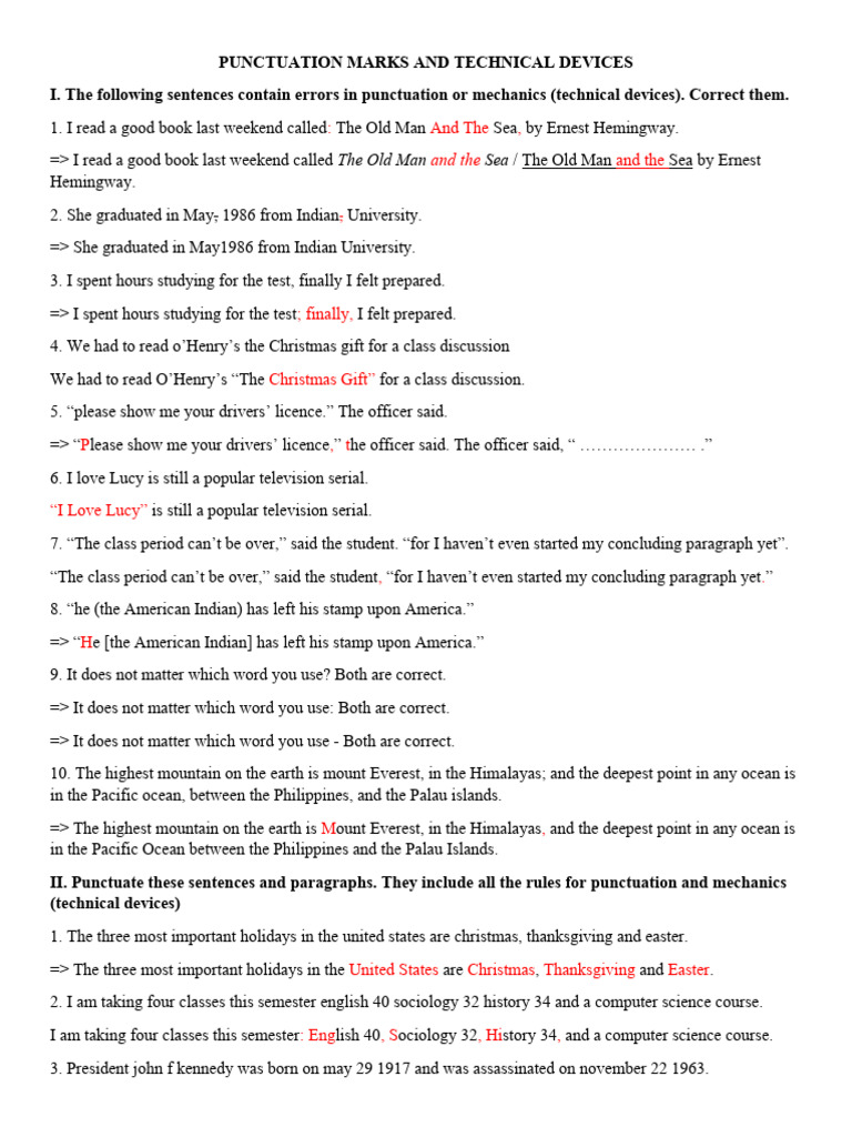 Punctuation Practice | PDF | Academic Term