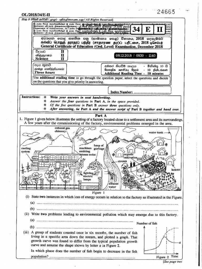 2018 OL Science Past Paper English Medium - Removed | PDF