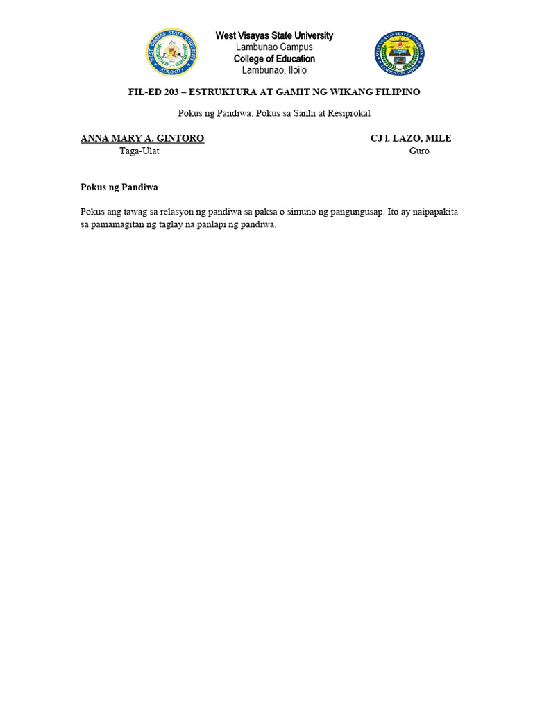 Format-Report-Fil-Ed-203 AMG | PDF