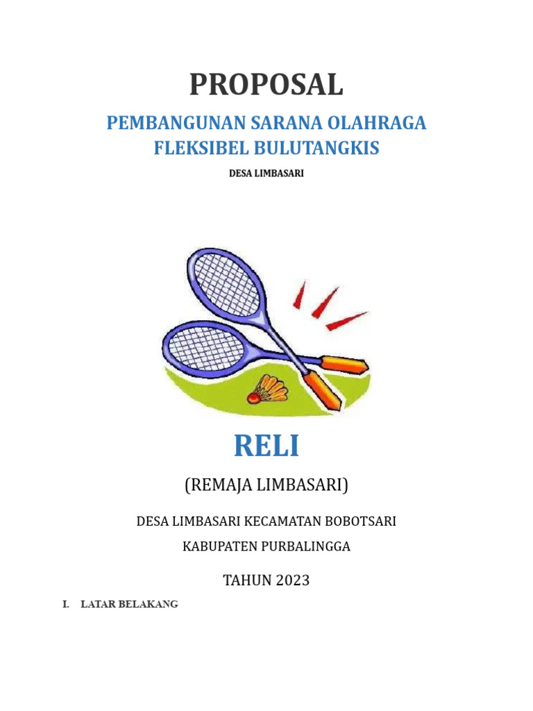 Proposal Reli Bulutangkis | PDF