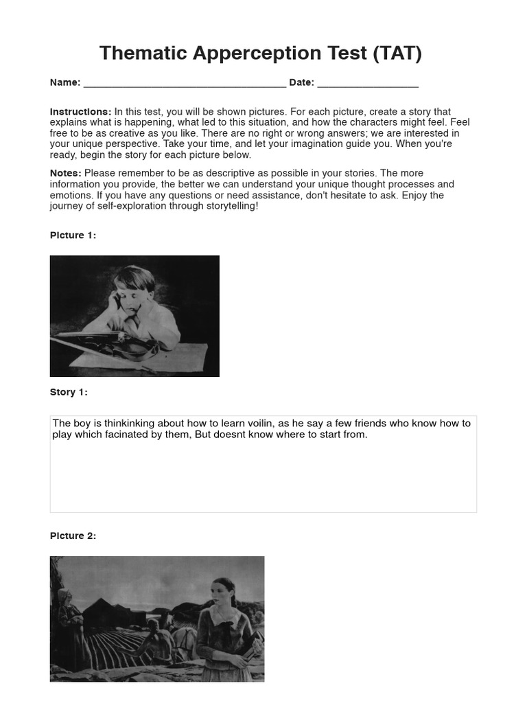 Thematic Apperception Test (TAT) Deepesh | PDF