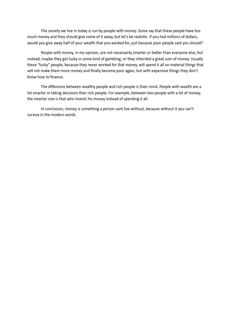 Money: Blessing or Burden? | PDF