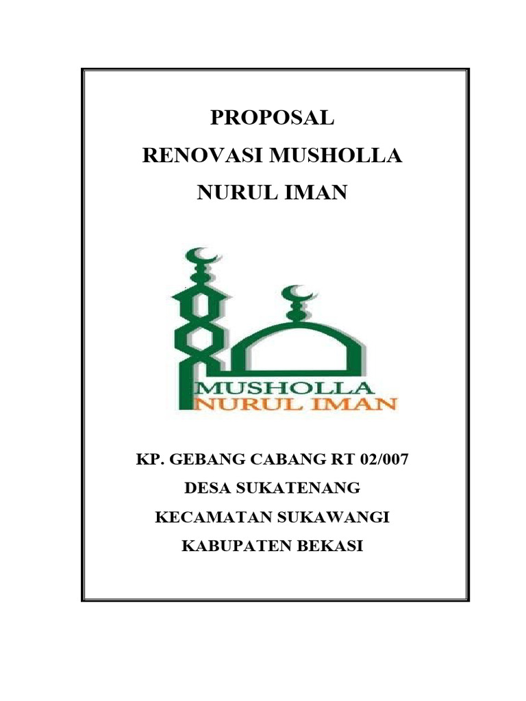 Proposal Musholah Nurul Iman New | PDF