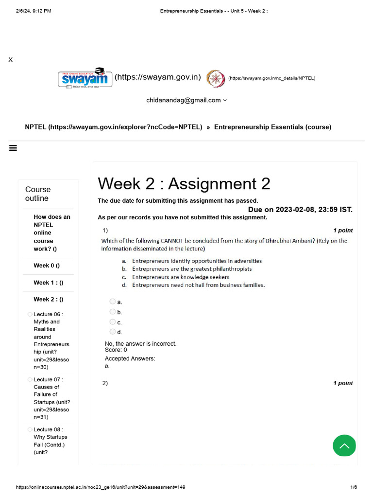 Entrepreneurship Essentials - Unit 5 - Week 2 | PDF
