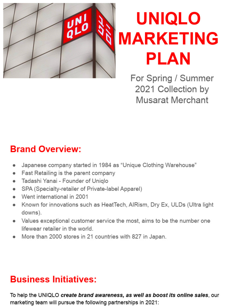 Uniqlo Marketing Plan | Download Free PDF | Brand | Marketing