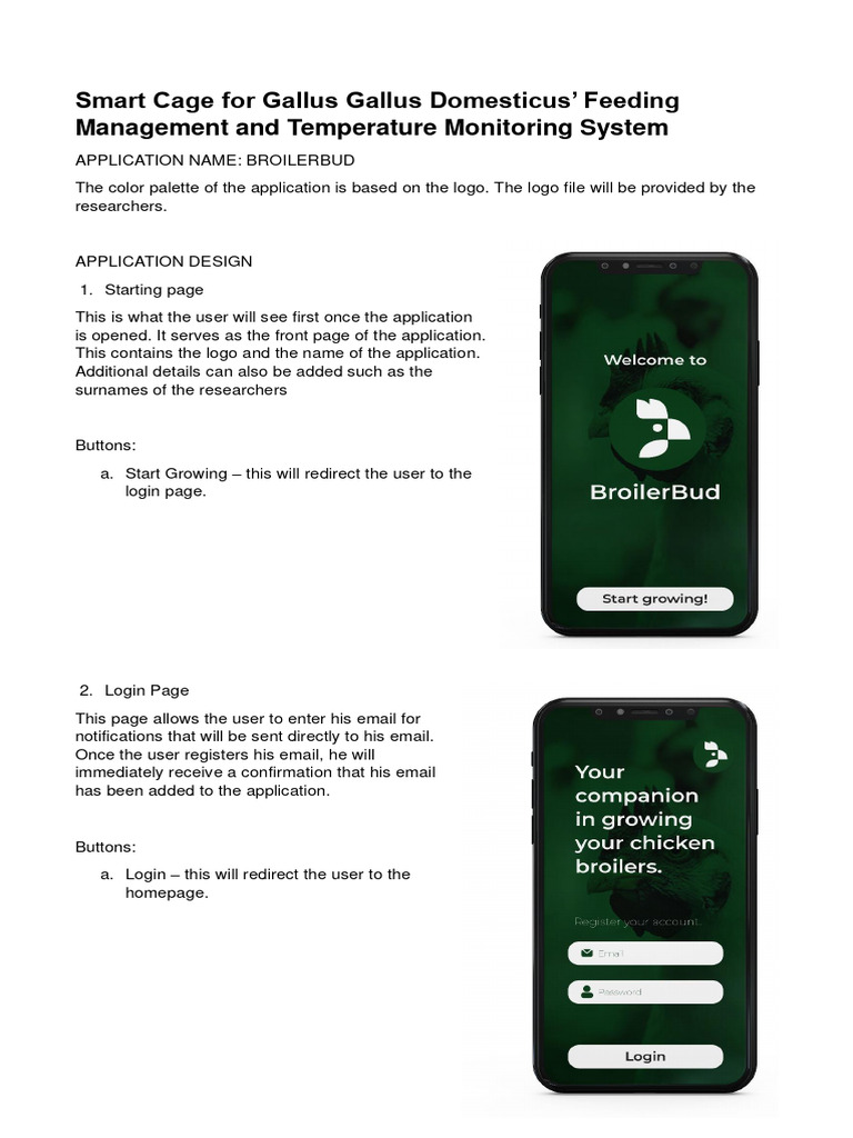Smart Cage For Gallus Gallus Domesticus - Application Design | PDF