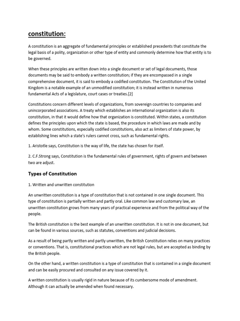 Constitution (CSE 1307) | PDF | Constitution | Constitutional Amendment