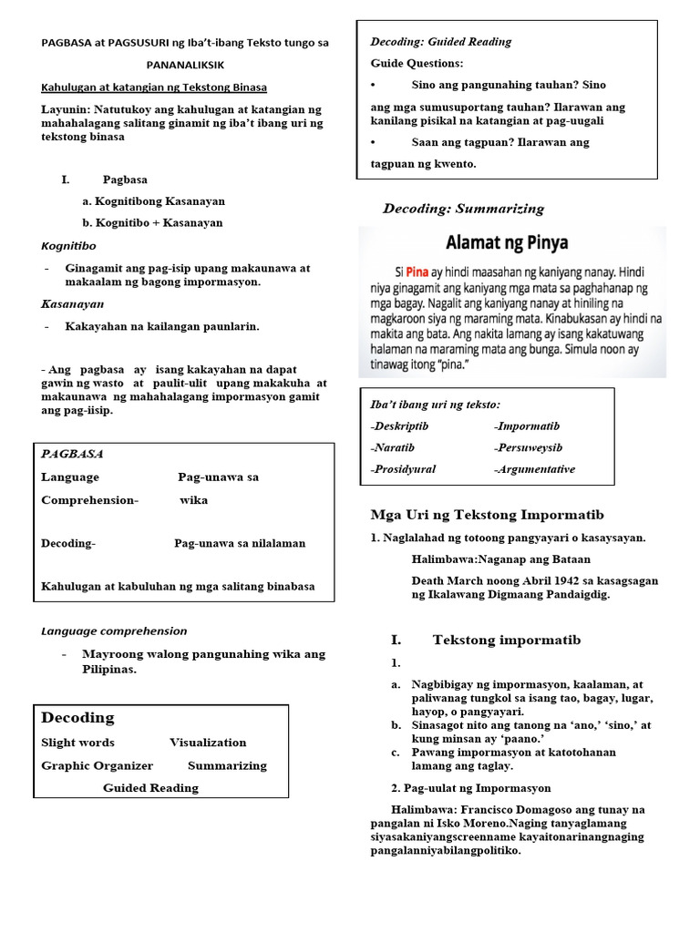PAGBASA at PAGSUSURI NG Iba | PDF