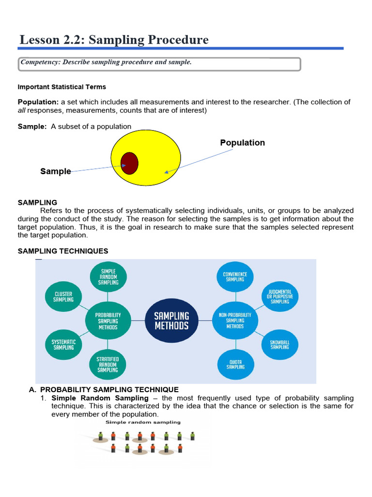 Lesson-2.2.-Sampling-Technique 2 | PDF | Sampling (Statistics ... Lesson-2.2.-Sampling-Technique 2 | PDF | Sampling (Statistics ...