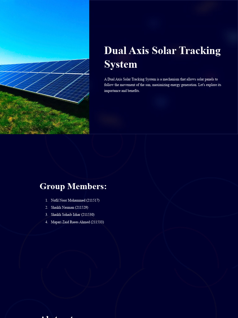 Dual Axis Solar Tracking System | Download Free PDF | Photovoltaics ...