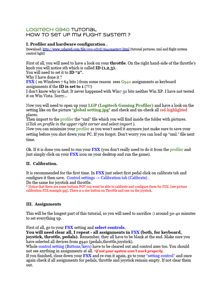 FSX G940 Tutorial | PDF | Windows 7 | Computer Keyboard