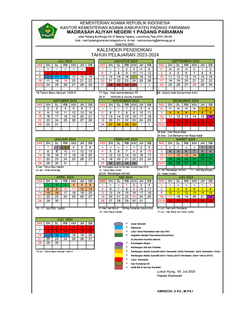 Kal Dik 2023 - 2024 Man 1 PP | PDF