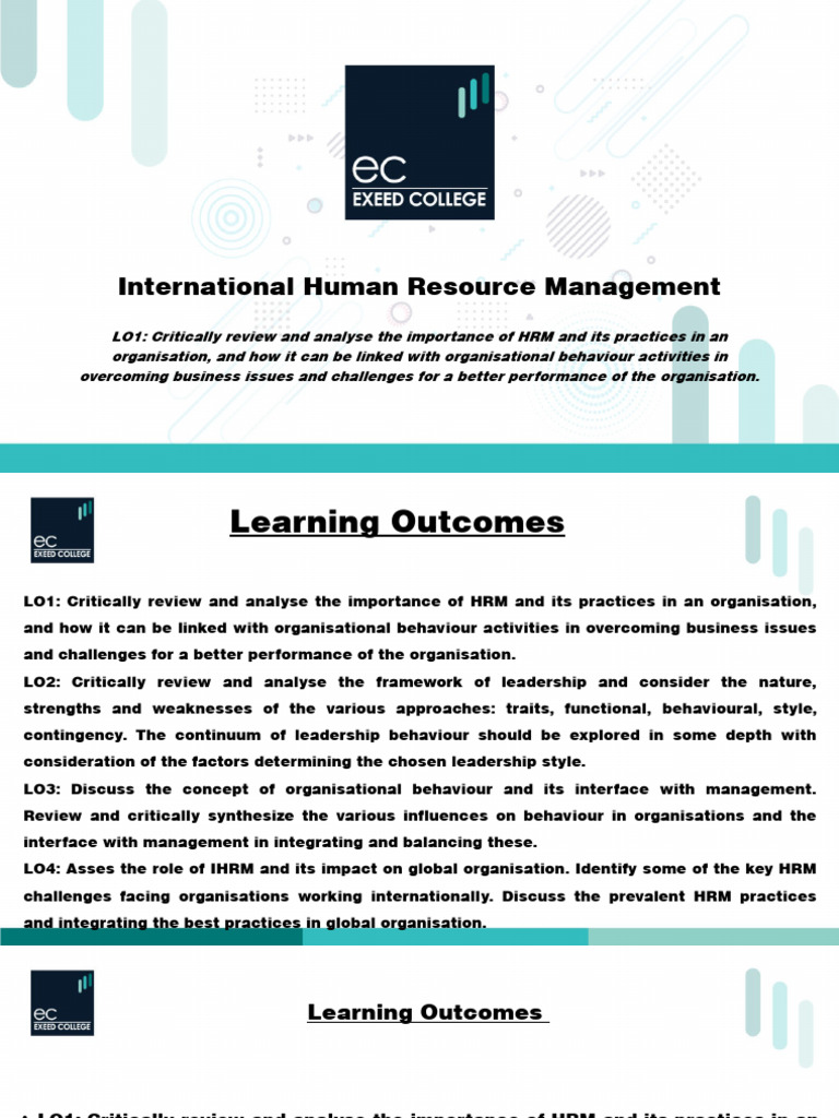 Learning Outcome LO1 | PDF | Human Resource Management | Human Resources