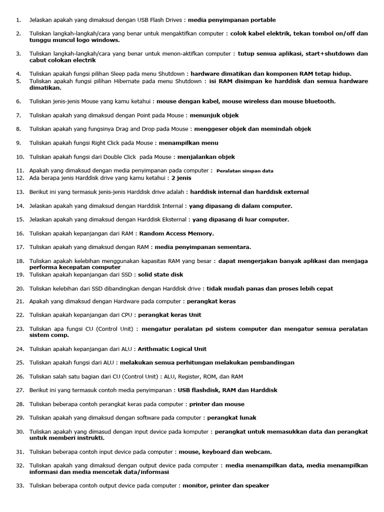 Kisi Soal 10 Tik | PDF