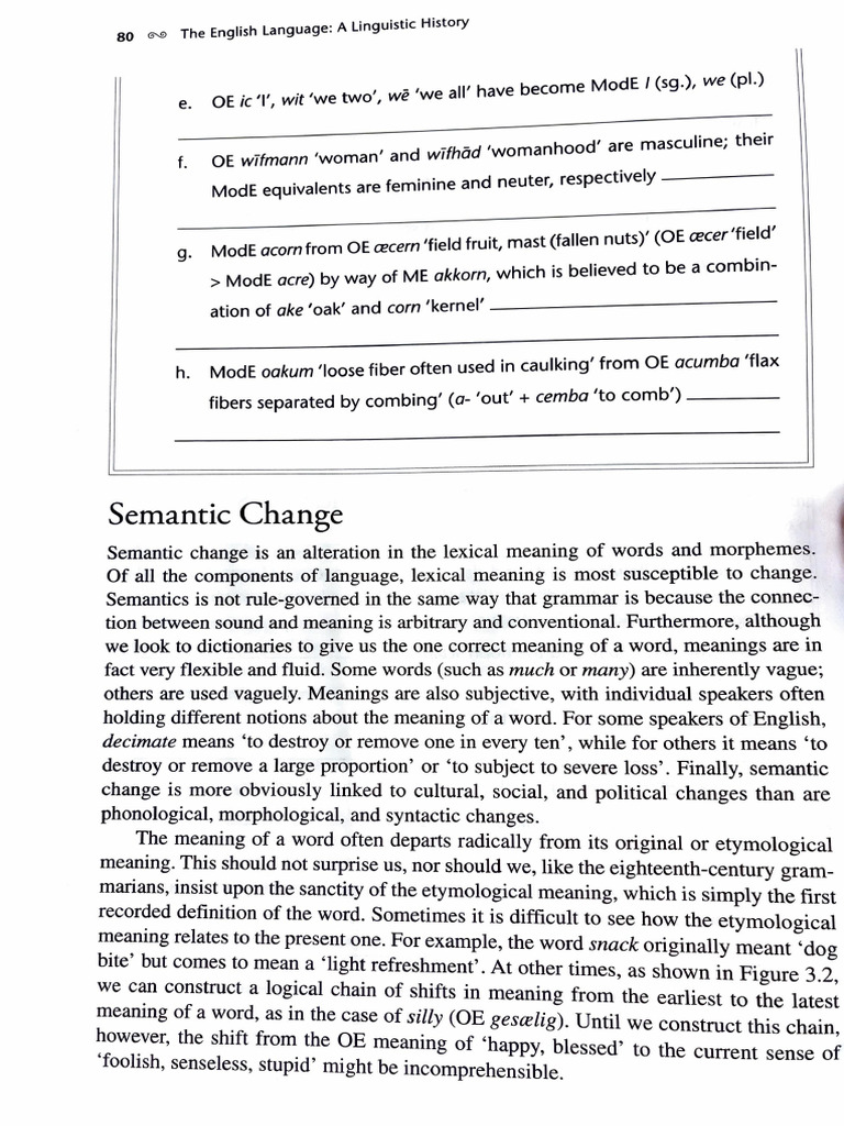 Semantic Changes in English | PDF | Grammatical Gender | Word