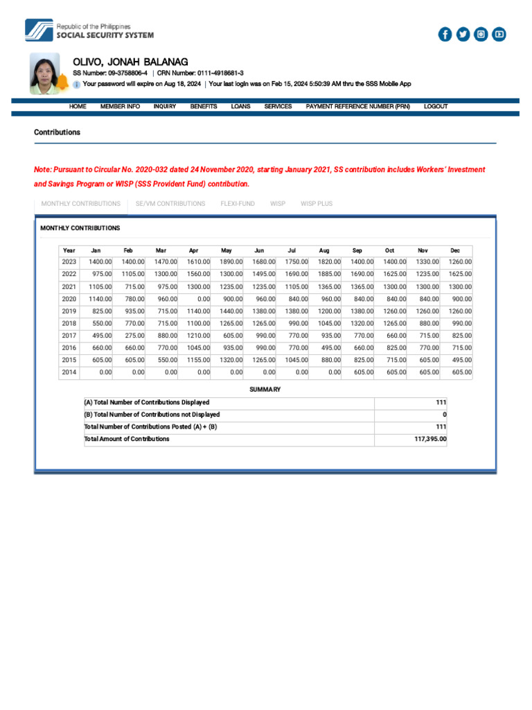 Republic of The Philippines Social Security System - Member4 | PDF