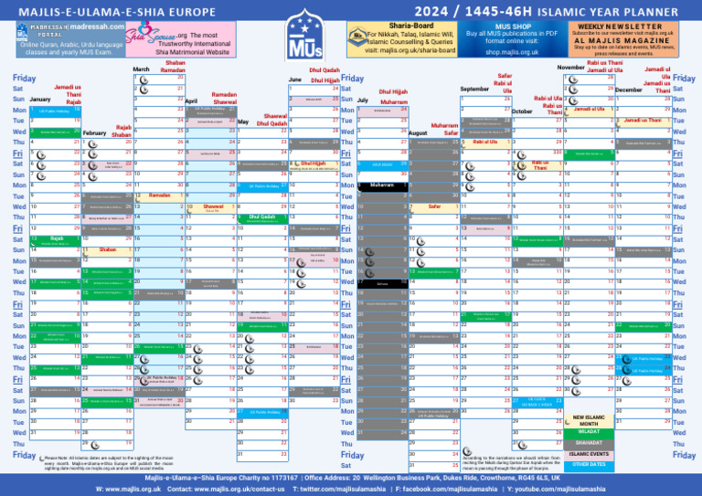 VERSION 2 FINAL MUS - CALENDAR - 2024 Zun36d | PDF | Shia Islam ...