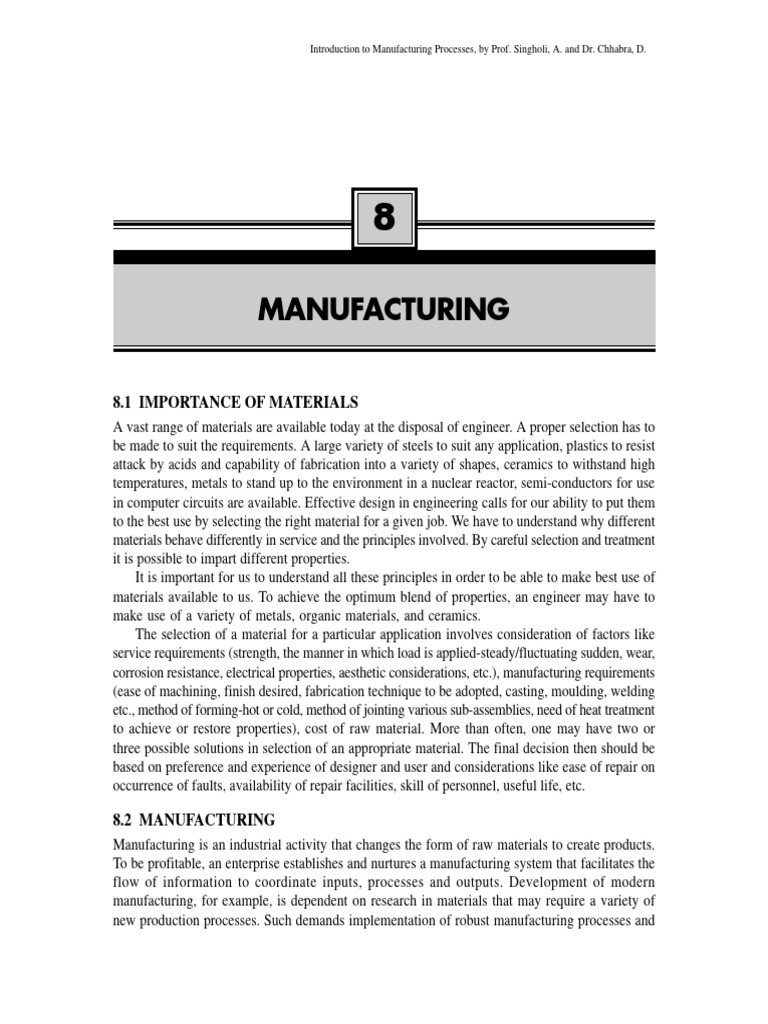 Manufacturing Basics by Singholi - A | PDF | Physical Sciences | Crafts