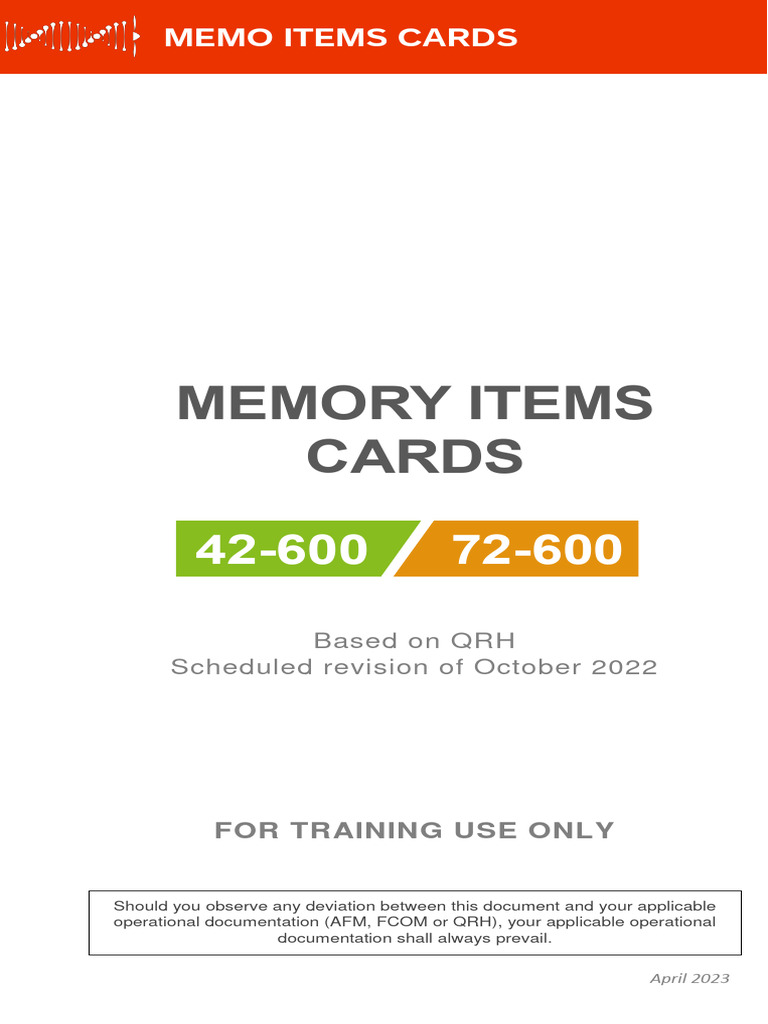 April 2023 Memo Items Cards Guide | PDF | Takeoff | Aviation