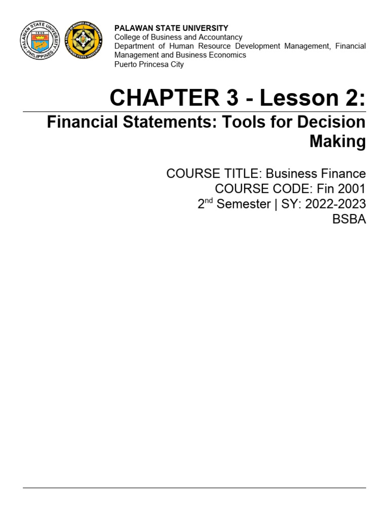 Chapter 3 - Lesson 3 (BF) | PDF | Equity (Finance) | Financial Statement