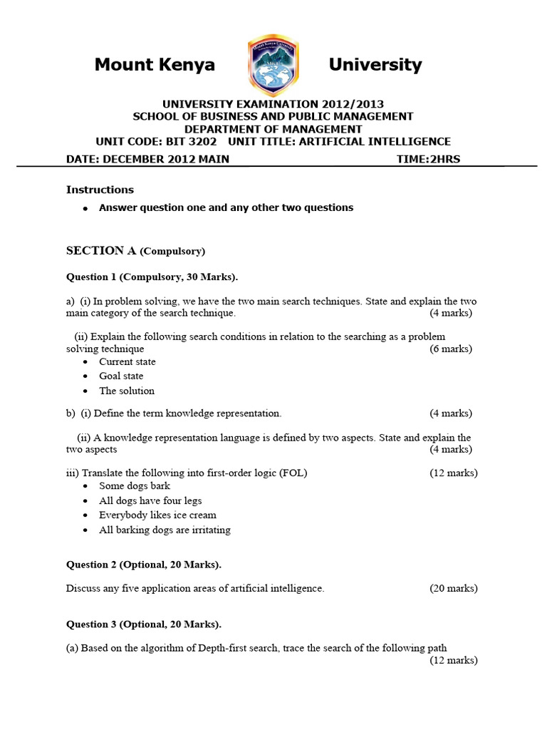 Bit 3202 Artificial Intelligence (Virtual Campus) | PDF | Artificial Intelligence | Intelligence ...