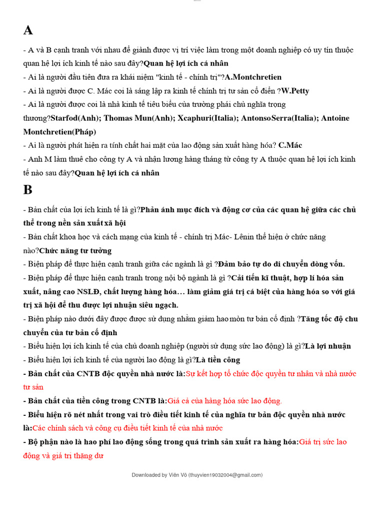 PHAO 1000 ĐIỂM KTCT - BY S A N G | PDF