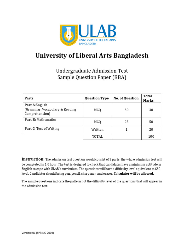 BBA Sample Question - 0 | PDF | Marie Curie