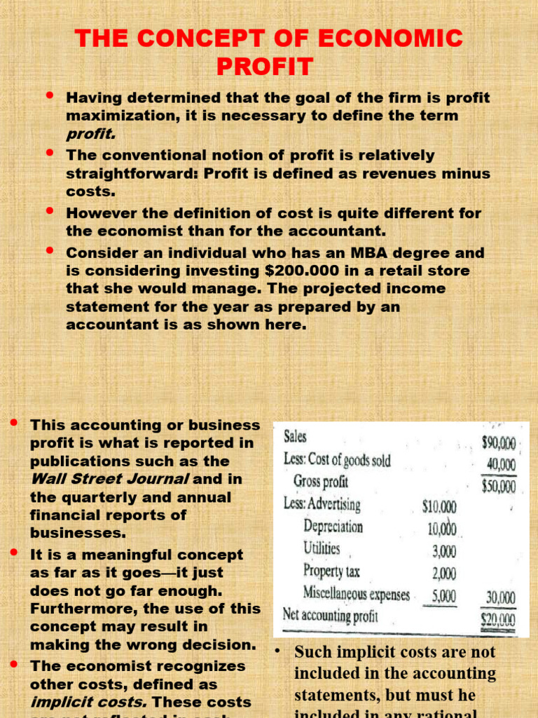 Accounting Profit Vs Economic Profit - Example-1 | PDF