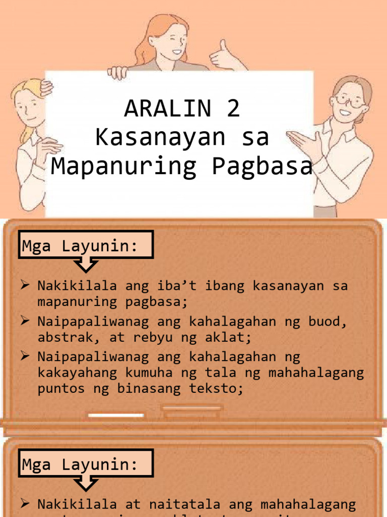 ARALIN 2. Kasanayan Sa Mapanuring Pagbasa | PDF