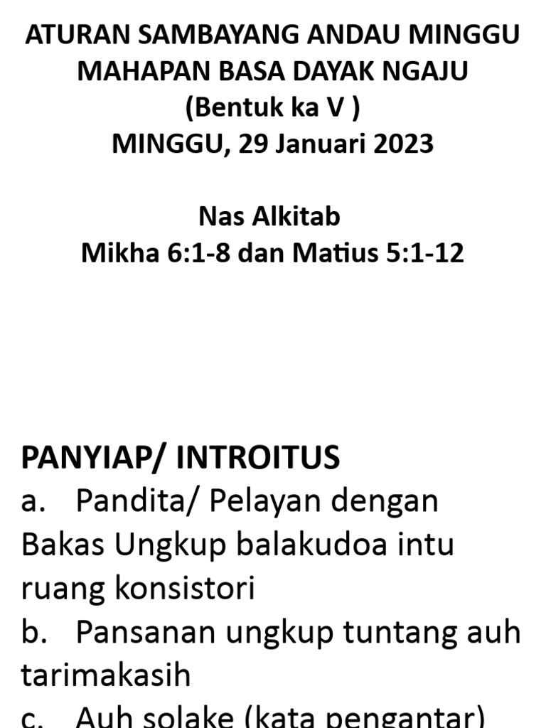 Doa dan Liturgi Dayak Ngaju | PDF