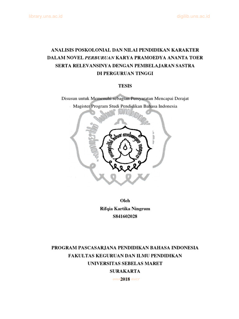 Analisis Poskolonial Dan Nilai Pendidikan Karakter | PDF