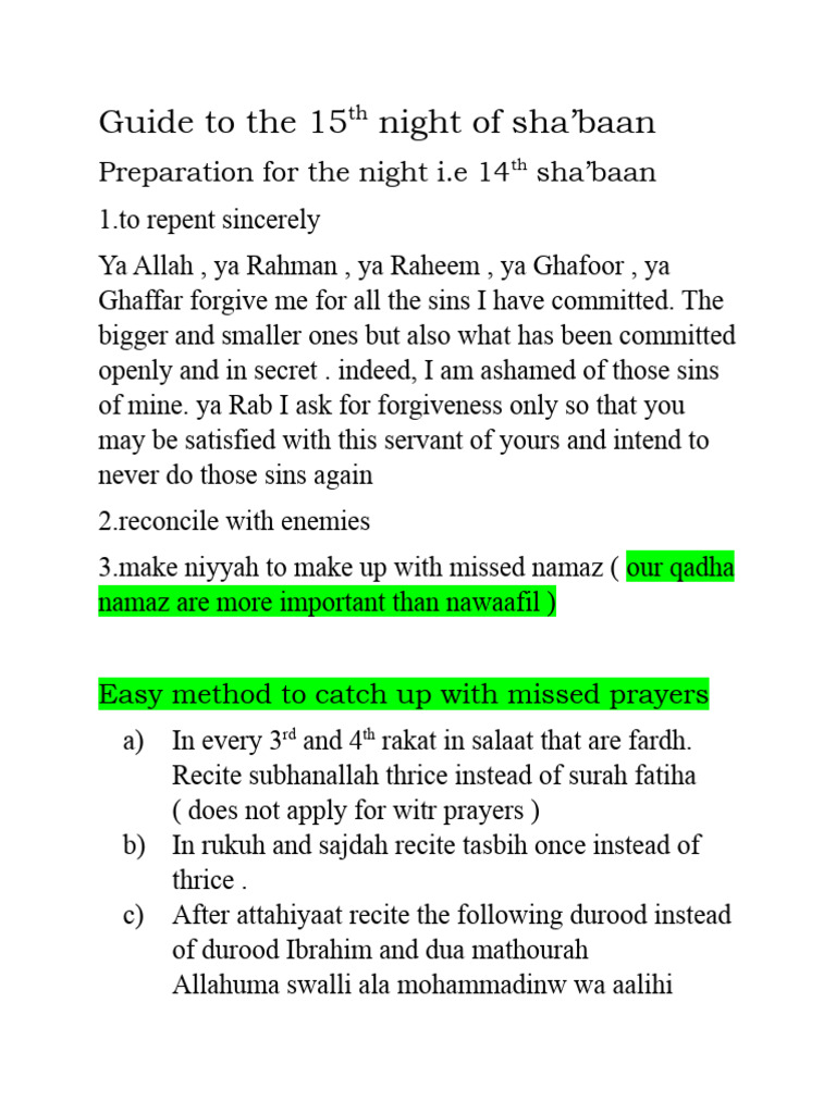 Guide To The 15th Night of Shabaan | PDF | Monotheism | Religious ...